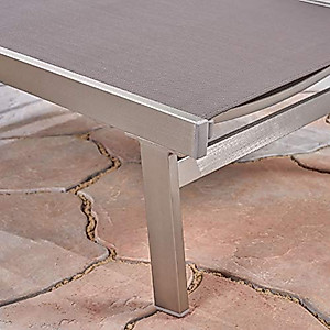 Christopher Knight Home Joy Outdoor Mesh and Aluminum Chaise Lounge (Set of 2), Gray