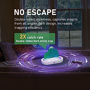 Portable Cordless Double-Sided Fly Trap,Mosquito Trap Outdoor,Fly Repellent,Multi-Effect Indoor Bug Zapper with Bait Box for Fruit Flies,Gnats,Mosquitoes,Moths,for Gardens,Patios,Lawns,Camping