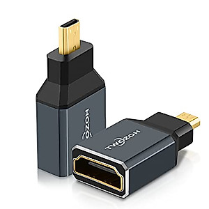 Twozoh 8K Micro HDMI Adapter (2-Pack), 2.1 Micro HDMI Male to Standard HDMI Female Adapter Convertor Support 8K@60Hz, 4K@144Hz, 2K@240Hz