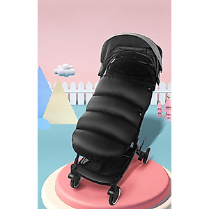 CarlsonBaby Stroller Winter Sleeping Bag- Universal for All Strollers, Footmuff, Waterproof, Windproof (Black)