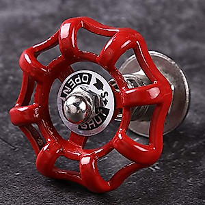 Aislor Outdoor Faucet Water Spigot Handle,Round Wheel Loft Valve Replacement Parts Red DN15