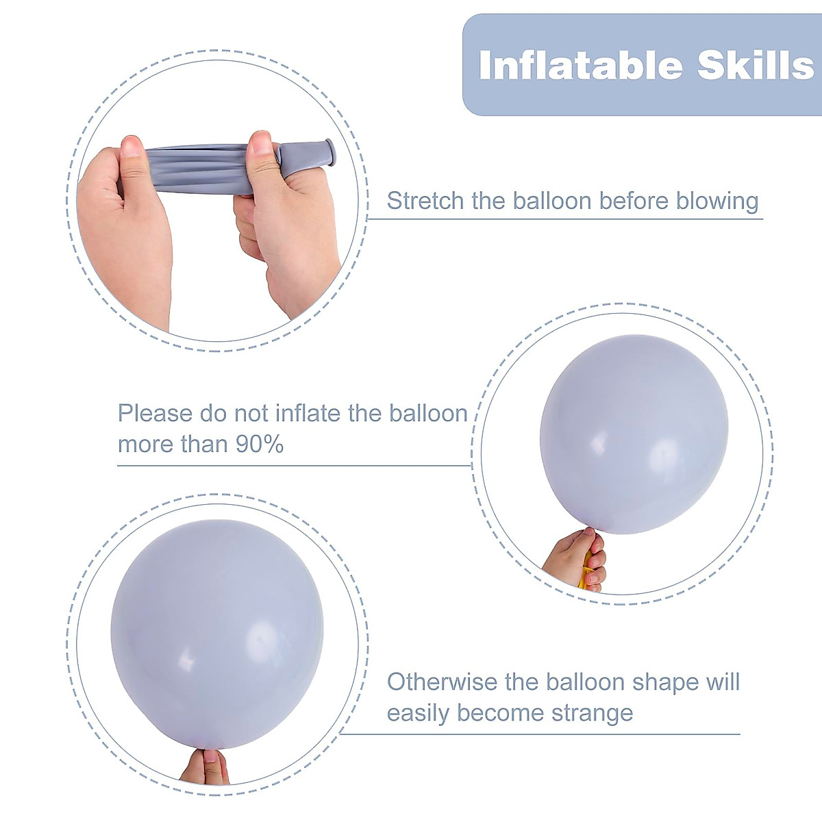 RUBFAC 129pcs Retro Blue Balloons Different Sizes 18 12 10 5 Inch Latex Dusty Blue Balloon Garland Arch for Party Decoration Gender Reveal Graduation Birthday Wedding Anniversary Baby Shower Party