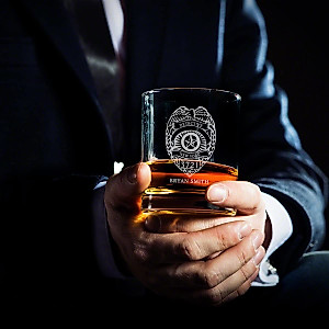 Eastham Police Badge Personalized Whiskey Glass (Custom Product)