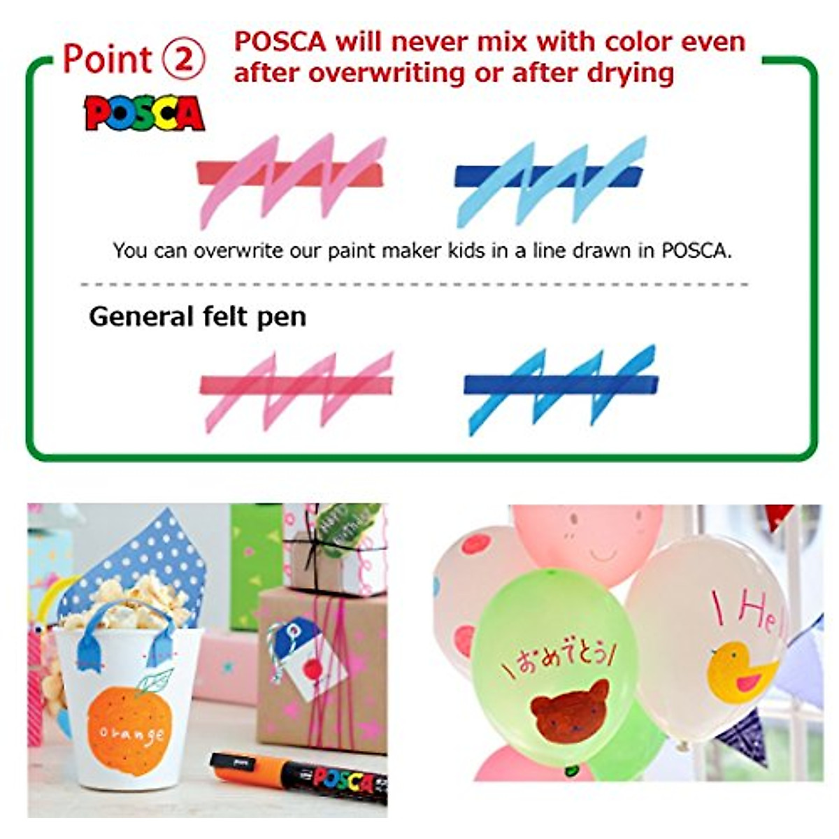 Uni POSCA Paint Marker Pen - Fine Point - Non Alcohol - Odorless Water Resistant Maker - Set of 24 (PC-3M15C & PC-3M7C & Gold & Silver) with Original Vinyl case