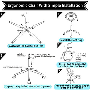 BOJUZIJA Tall Office Chair,Drafting Chair,Standing Computer Desk Chair with Foot Rest- Waist Support Function-Grey