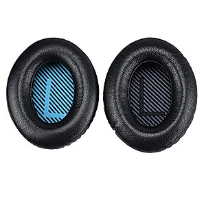 Replacement Earpads, Sheepskin Leather Replacement Memory Foam Replacement Earpads for Bose QC25 QC15 QC35 Headphones - (Color: for Blue LR)