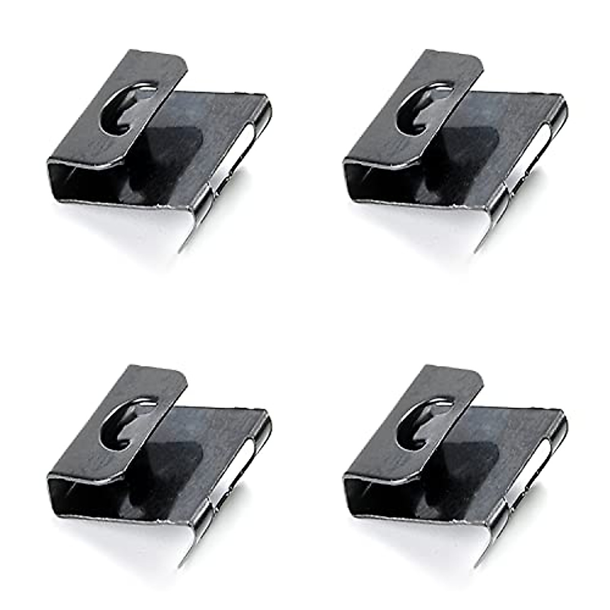 Bettomshin 50Pcs Metal Photo Frames Hanger Hooks, 0.3mm Thick S-Shaped Single-Free Nail Hook, Iron Spray Paint Black Hooks Hanger Clips for Wall Mount Album Picture Photo Artwork Display Frames