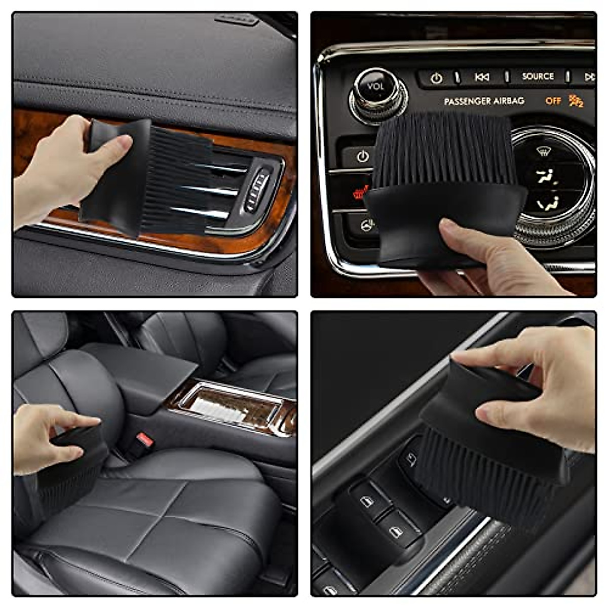 3 Pack Car Cleaning Kit with Auto Interior Dust Brush,Double Head Brush with Soft Nylon Hair and Coral Fleece, Soft Bristles Detailing Brush Dusting Tool for Automotive Dashboard