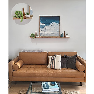 KEYAIIRA - Custom Leather Wall Strap for hanging pillow cushions, Headboards, Banquet strap shelf wall hung hook floating nightstand shelving bracket farmhouse