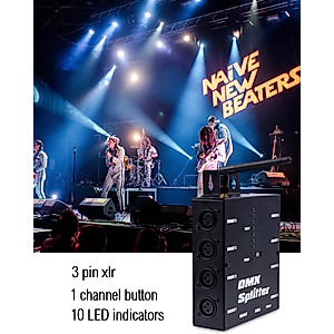 Pknight 8-Way Isolated DMX Splitter with 2.4g wireless Receiver Function