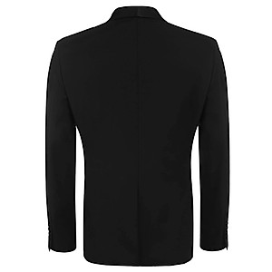 COOFANDY Men's Slim Fit Tuxedo Jacket Casual Wedding Suit One Button Dress Blazer for Dinner,Prom,Party Black
