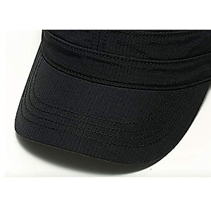 COOLSOME Military Hat Army Cap Basic Daily Wear Breathable Quick Dry Cadet Style (Black)