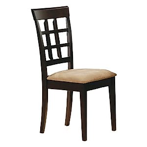 Coaster Furniture Gabriel Upholstered Dining Chairs (Set of 2) Side Chair Beige Microfiber Fabric Cappuccino Brown 100772