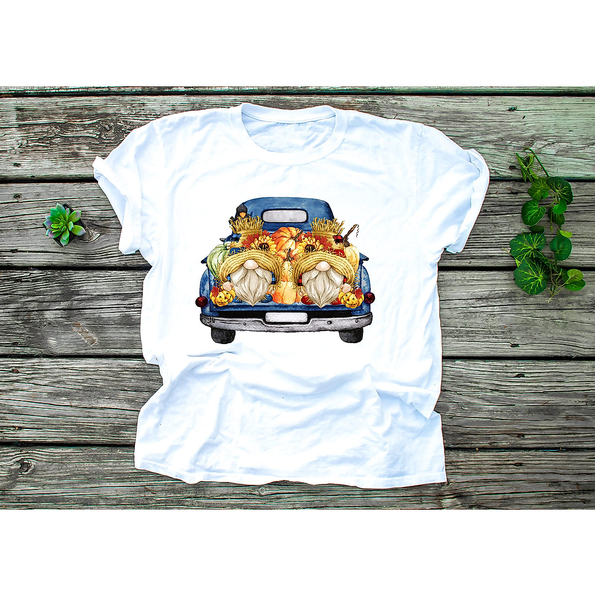 Fall Truck Scarecrow Gnomes Sublimation Transfer, Ready to Press, Autumn, Sunflowers, Pumpkins, Sublimation Transfer, Harvest, Ready to Use (Mug x1-3")