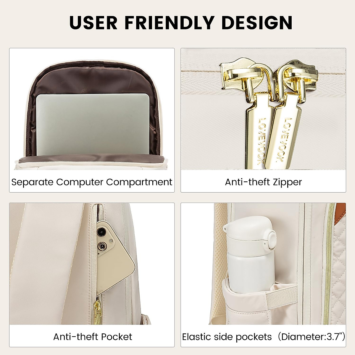 LOVEVOOK Laptop Backpack for Women Teacher/Nurse Backpack Purse Computer Bag Work Travel Backpack Men Business Bookbag with USB Charging Port College Students Backpack