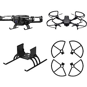 HS720 /HS720E Drone Accessories,Foldable Extended Landing Gear Leg Extension Protector Landing Stand + Propeller Blades Protection Guard Cover For Holy Stone HS720/HS720E Platinum Drone