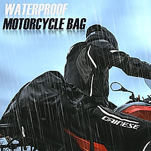 AFISHTOUR 65L Waterproof Duffel Bag for Men and Women - Large Motorcycle Duffle Bag with Straps for Back Seat - Roll Top Dry Bag for Kayaking, Rafting, Boating, Swimming, Beach (Black)