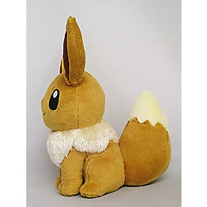 Sanei Pokemon All Star Series Eevee Stuffed Plush, 8", Brown (PP07)