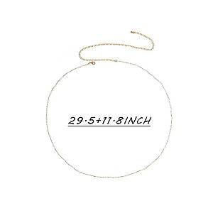 Vivilly Pearl Waist Chain Gold Simple Belly Chains Beach Waist Jewelry Accessories for Women and Girls (Gold)