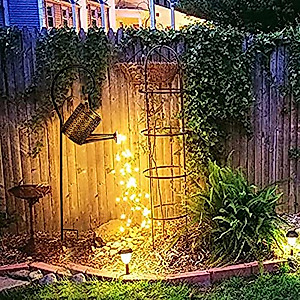 Solar Watering Can with Lights, Solar Waterfall Lights Outdoor Garden Decorations, Watering Can Landscape Light Large Hanging Lantern,for Yard Porch Lawn Backyard Landscape Pathway