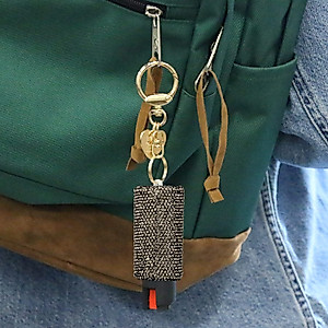 Hope Bobbie Bling-it-On Pepper Spray Rhinestone Keychain-Maximum Strength OC Spray for Self Defense-Fashionable Key Holder-7ft (2M) Range for Women (Black)