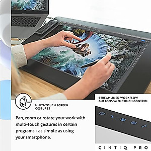 Wacom Cintiq Pro 24 Creative Pen and Touch Display – 4K graphic drawing monitor with 8192 pen pressure and 99% Adobe RGB (DTH2420K0), Black