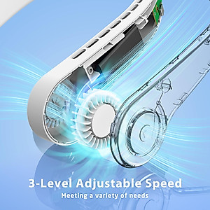 UseeShine Portable Neck Fan. bladeless neck fan,for Indoor Outdoor Travelling,USB Rechargeable Personal Fan,Rechargeable, Headphone Design,3 Speeds Operated Adjustable,neck fans for women