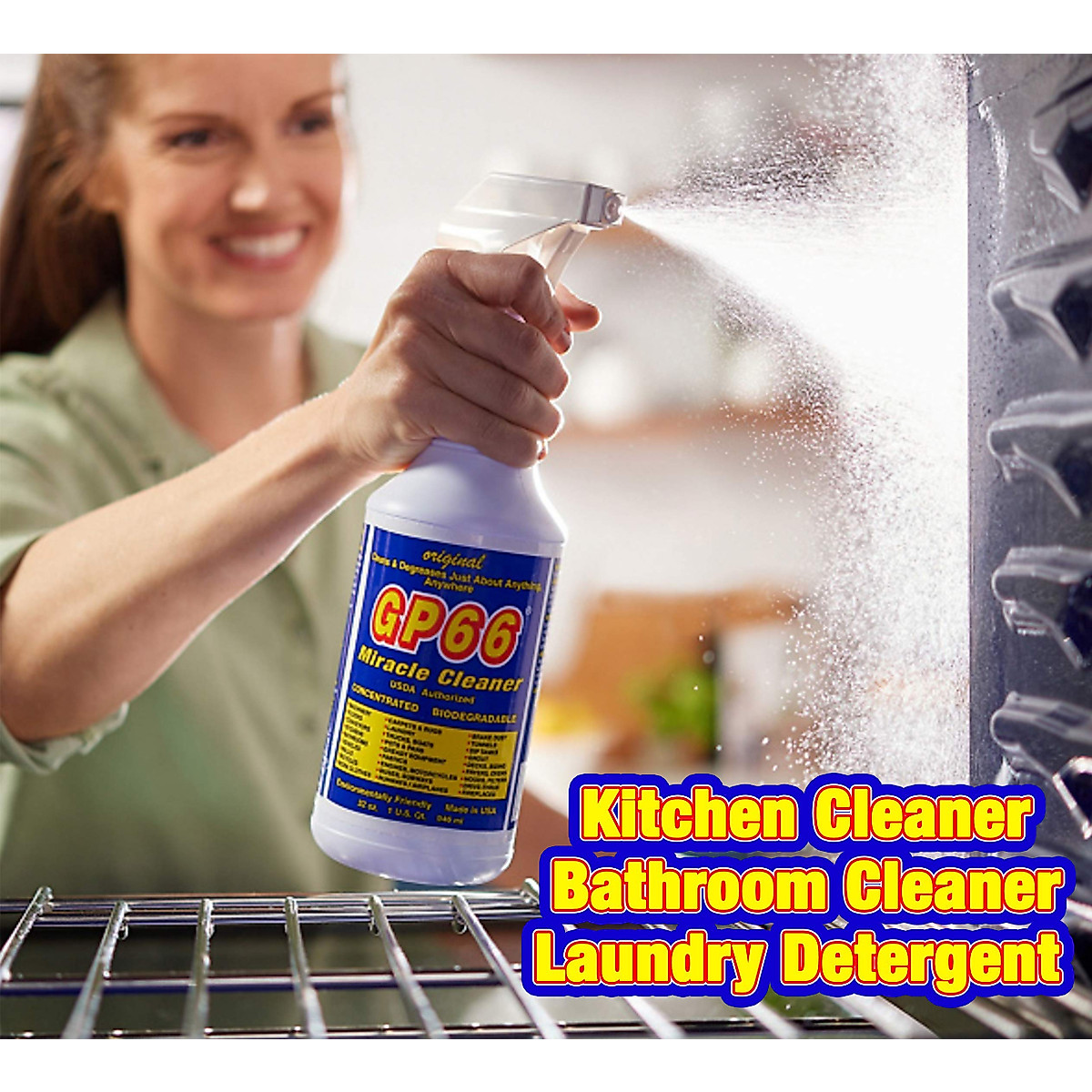 GP66 Green Miracle Cleaner Super Size! (32 oz.) Powerful American Made Heavy Duty All Purpose Cleaner Cleans Over 1,000 Surface Types