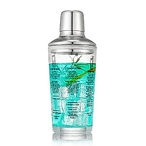Sanlan cocktail shaker, 12oz Martini Recipes Measured Mixing Glass and Stainless Steel Top shakers bartending, Best Gift for Beginner