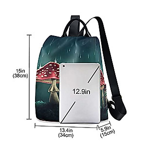 ALAZA Cute Owl Mushroom Women Backpack Anti Theft Back Pack Shoulder Fashion Bag Purse