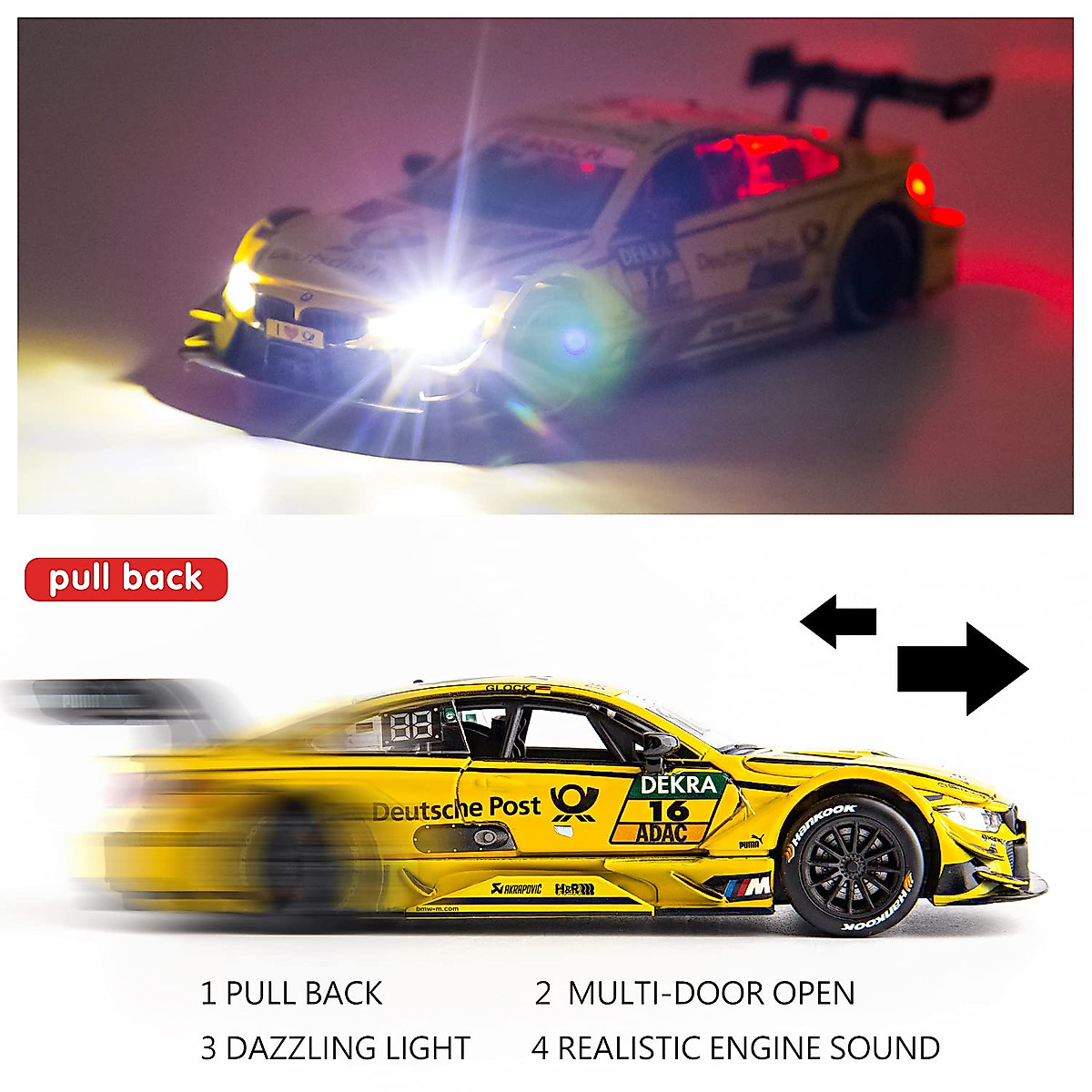 RMZ City Compatible for 1:32 Diecasting Alloy Car Model #16 M4 DTM Toy Car