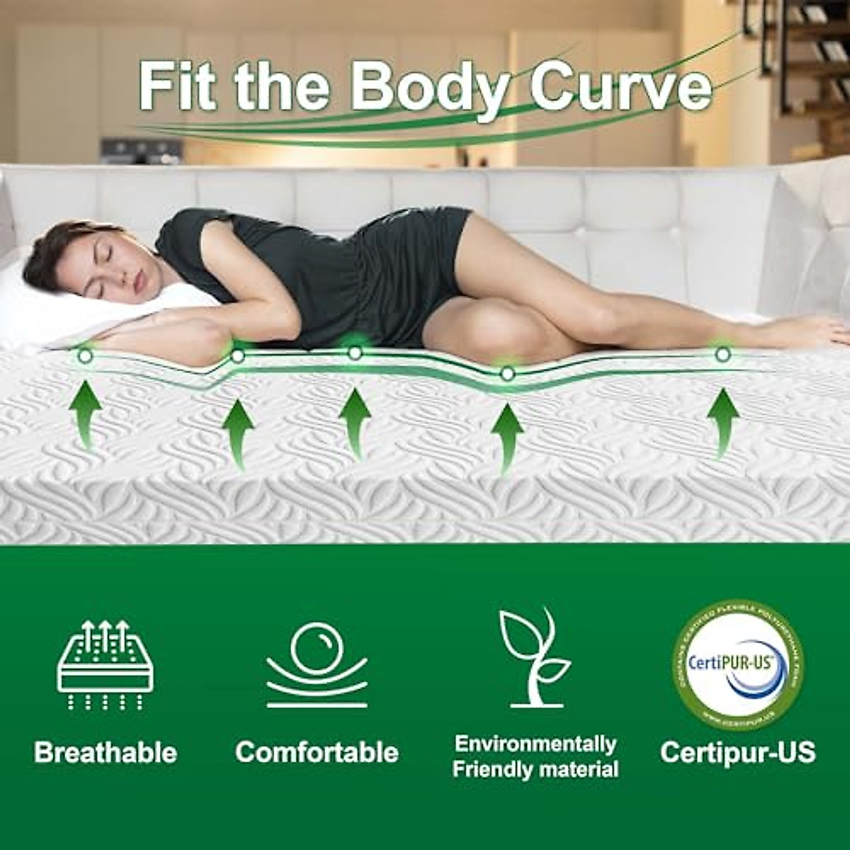 King Size Mattress, 10 Inch Cooling-Gel Memory Foam Bed Mattress in a Box for Back Pain & Pressure Relief, Therapeutic Medium Firm Mattresses, CertiPUR-US Certified (King)