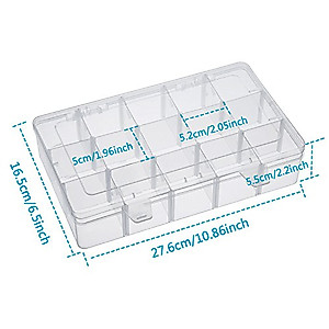 Outus Washi Tape Organizer Sticker Storage Bead Organizer Crafts Box Organizer, 15 Compartments, Clear