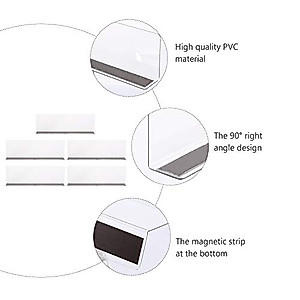 iplusmile Shelf Dividers Plastic Shelf Divider, Closet Shelf Organizer Clear Plastic Closet Separator with Magnetic Bottom for Kitchen Office Supermarket, 5pcs