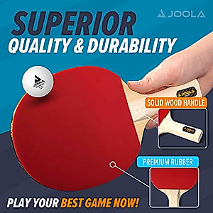 JOOLA All-in-One Indoor Table Tennis Hit Set (Bundle Includes 4 Rackets/Paddles, 8 Balls, Carrying Case), Multi, One Size (59152)