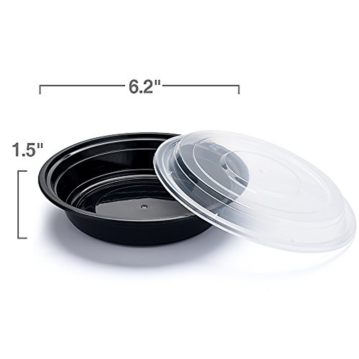 Glotoch Meal Prep Container 10 Pack, Disposable Food Containers with Lids, Durable To Go Containers, Take Out Bowls for Takeout, Salad Container, Microwave Safe, BPA-Free, Stackable - 16 OZ