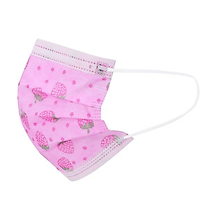 Fashion 3-layers For Adult, Fabric Breathable Fabric Breathable Strawberry printed Disposable Face Bandanas 3 Ply Non-Woven Face Protection(50 PCS, Strawberry)