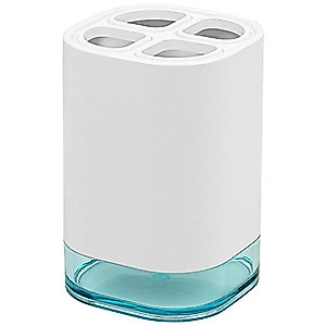 Locco Decor 5 Pieces Acrylic Modern Style Bathroom Vanity Accessory Set with Trash Can-White