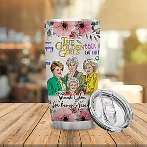 ATHAND 20 oz Golden Girls Tumbler Cups with Lid, Stainless Steel, Double Wall, Insulated Tumblers Travel Coffee Mug, Birthday Christmas Gifts For Women