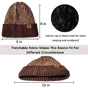 Tofern Winter Beanie Hats Scarf Gloves Set Snow Knit Skull Cap Touch Screen Mittens Long Scarf for Men Women Winter Warm