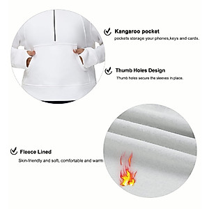 THE GYM PEOPLE Women's Half Zip Pullover Sweatshirt Fleece Stand Collar Crop Sweatshirt with Pockets Thumb Hole White