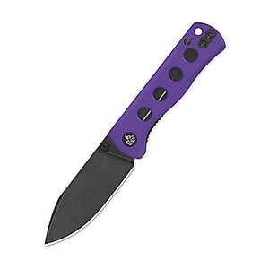 QSP KNIFE CANARY FOLDER POCKET KNIFE, SHARP 14C28N BLADE with COLORFUL G-10 HANDLES (blackwash blade, purple G-10 handle)