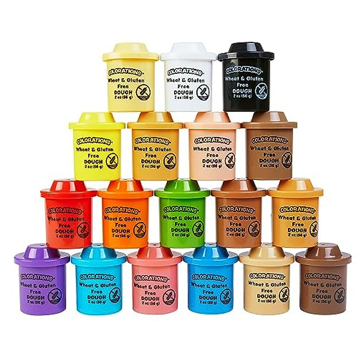 Colorations Wheat & Gluten Free Variety Pack, 18 Colors, 2oz Each | Non-Toxic, Play Dough, Bulk Set, Sensory Kit, Party Favors, Classroom Pack