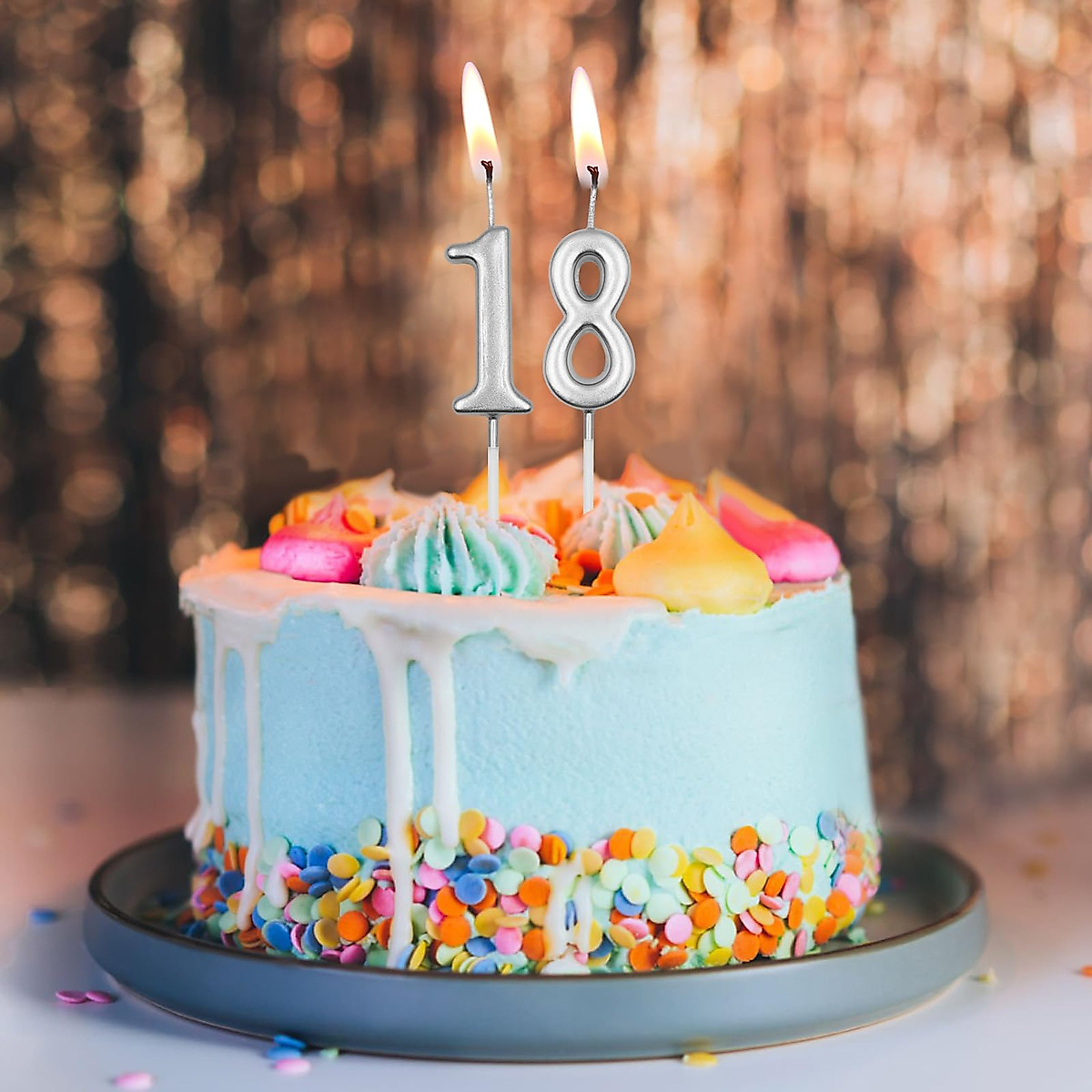 23rd & 32nd Birthday Candles, Silver Number 23 32 Candle for Cake, Happy Birthday Cake Topper Decoration for Birthday Anniversary Celebration Party Supplies