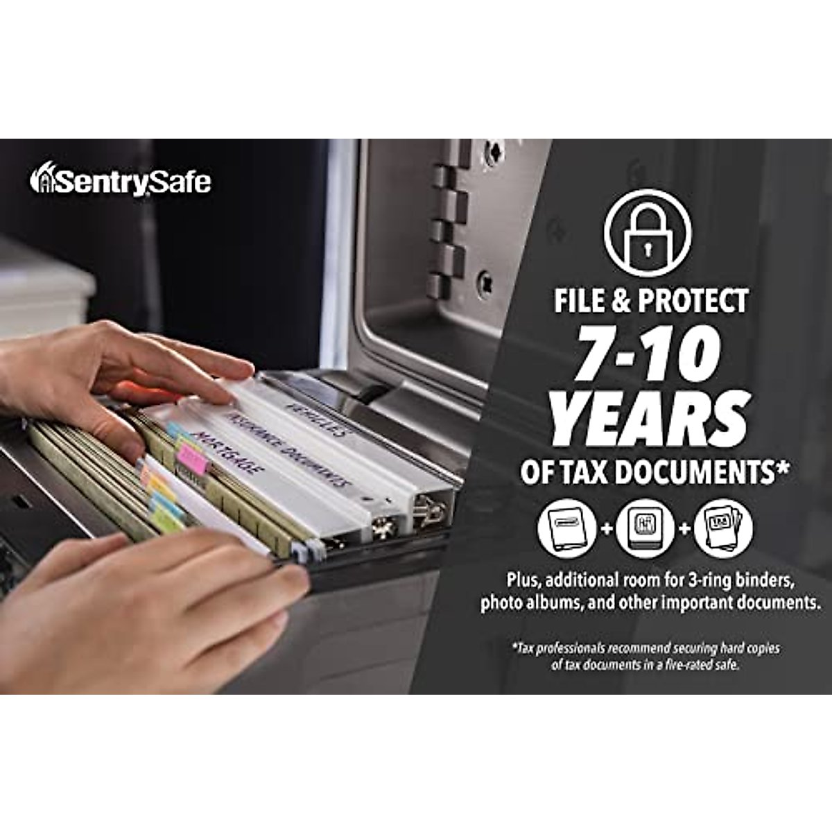 SentrySafe Fireproof and Waterproof Safe Box with Key Lock, File Safe with Carrying Handle for Documents, 0.66 Cubic Feet, 14.1 x 16.6 x 13.8 Inches, FHW40100