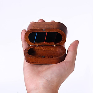 Guitar Pick Holder, Walnut Wood Guitar Pick Case Holder with Magnetic Opening, Sturdy Guitar Pick Storage Box Display Case Jewelry Box for Men Women Teens Adults