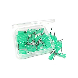 SANANTS - 18GA 1/2 Inch Dispensing Needle - Blunt Tip Luer Lock - Fluid Manifold Channel - 50 PCS,Green