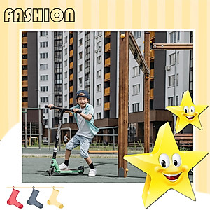 JAMEGIO 6 Pairs Boys' Cotton Crew Socks,Socks for Boys Age 3-10,Comfortable Stretch Cushioned Athletic Socks for Big Little kids(5-7T)