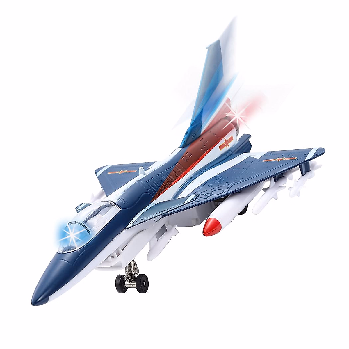 Taktik Metal Airplane Model Kit Blue Stealth Bombers and Fighter Planes Pull Back Aircraft Real Jet Sound Plane Models Toys for Boys, Girls and Adults