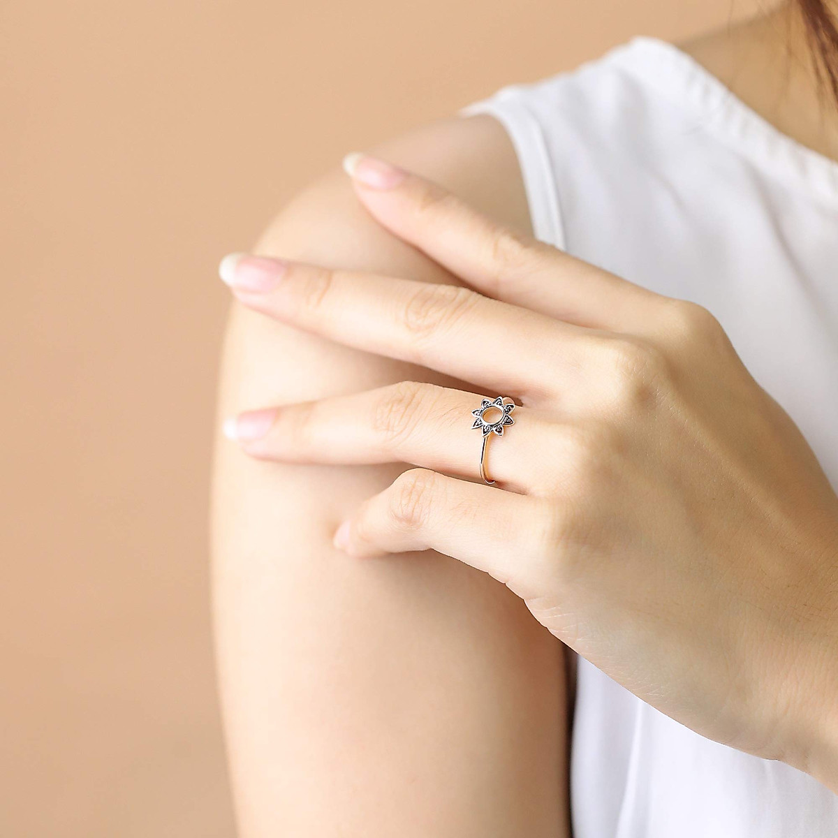 Boma Jewelry Sterling Silver Balinese Style Sunflower Ring, Size 7